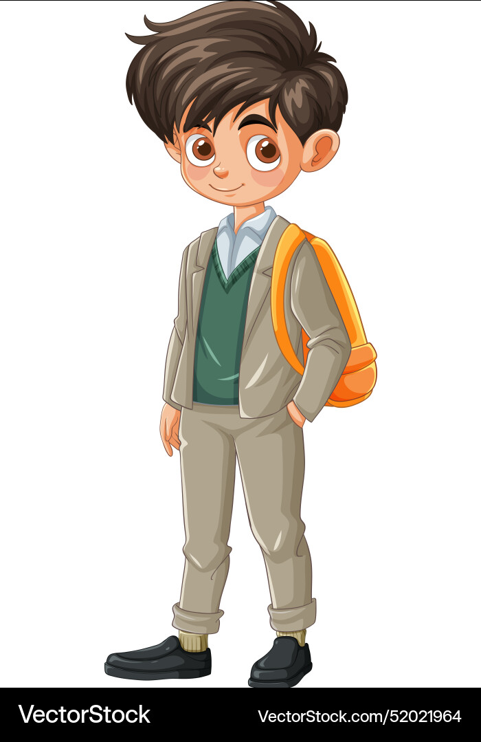 A boy in school attire Royalty Free Vector Image