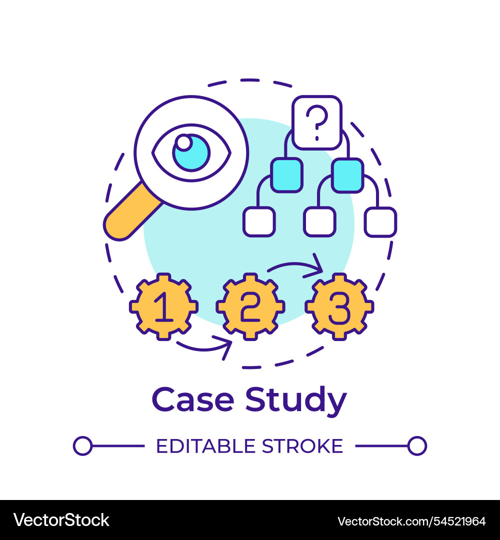 Case study multi color concept icon Royalty Free Vector