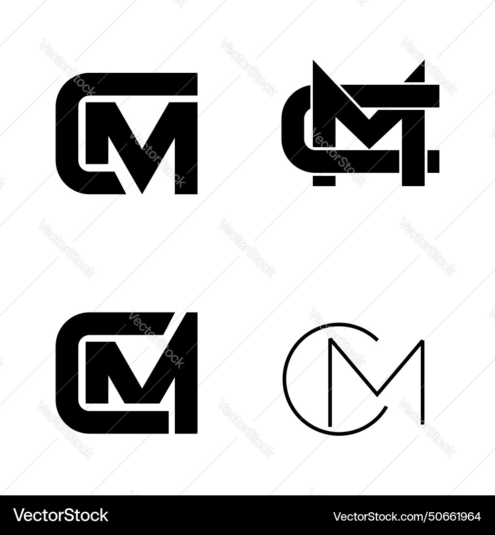 Cm monogram letter logo icon design Royalty Free Vector