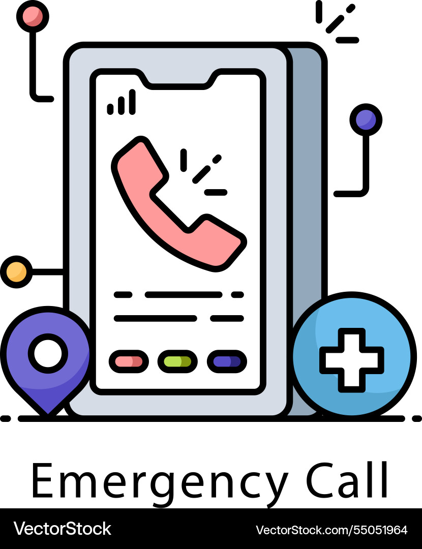 Emergency call filled icon Royalty Free Vector Image