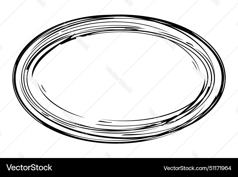 Frame oval multiple line simple hand draw sketch Vector Image