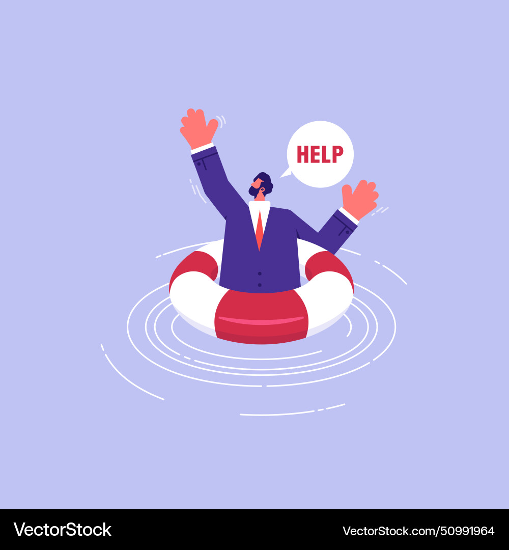 Help in crisis rescue or business support concept Vector Image