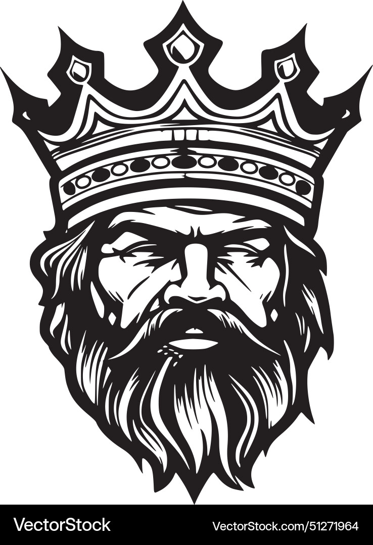 King - black and white Royalty Free Vector Image