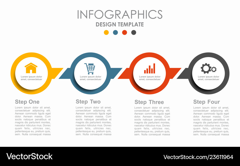 Modern Infographic Template - Business Charts Vector Image