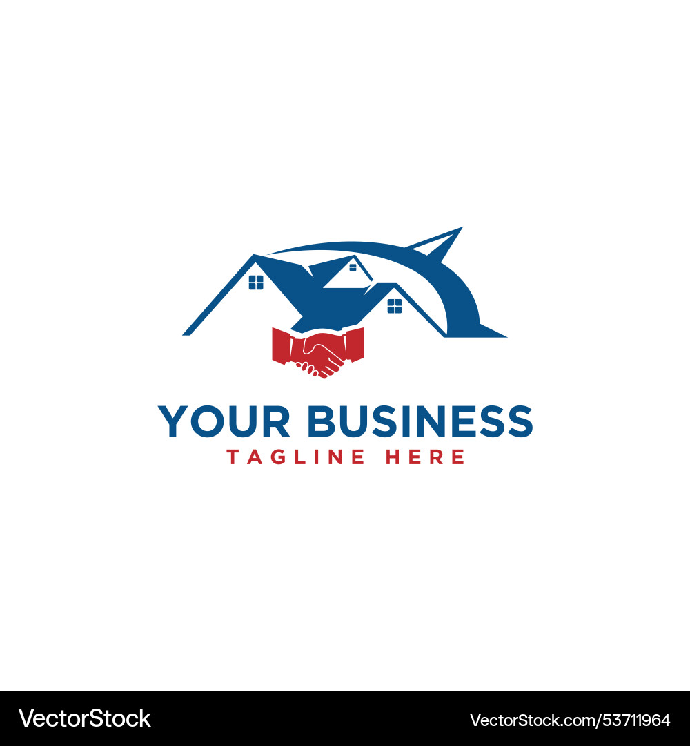 Real estate agent logo design template Royalty Free Vector