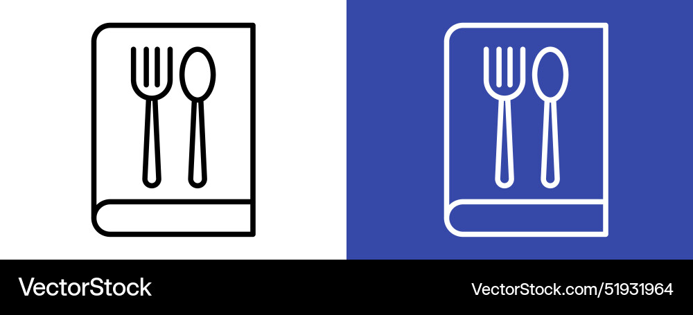 Recipe book icon logo set Royalty Free Vector Image