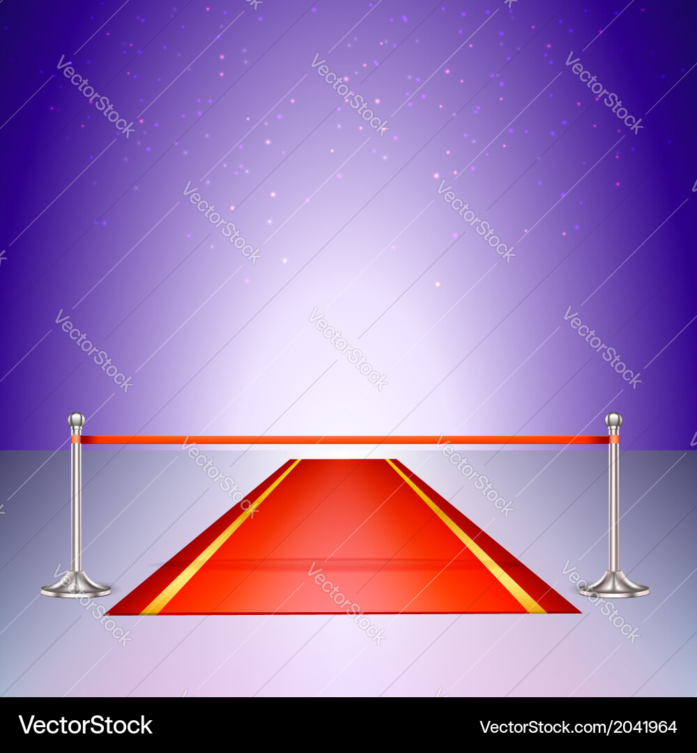 Red carpet with a scarlet ribbon Royalty Free Vector Image