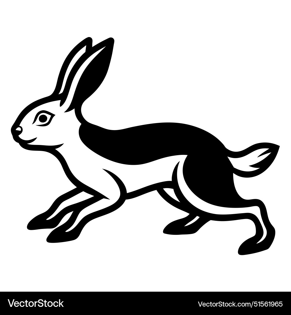 Arctic hare runs icon Royalty Free Vector Image