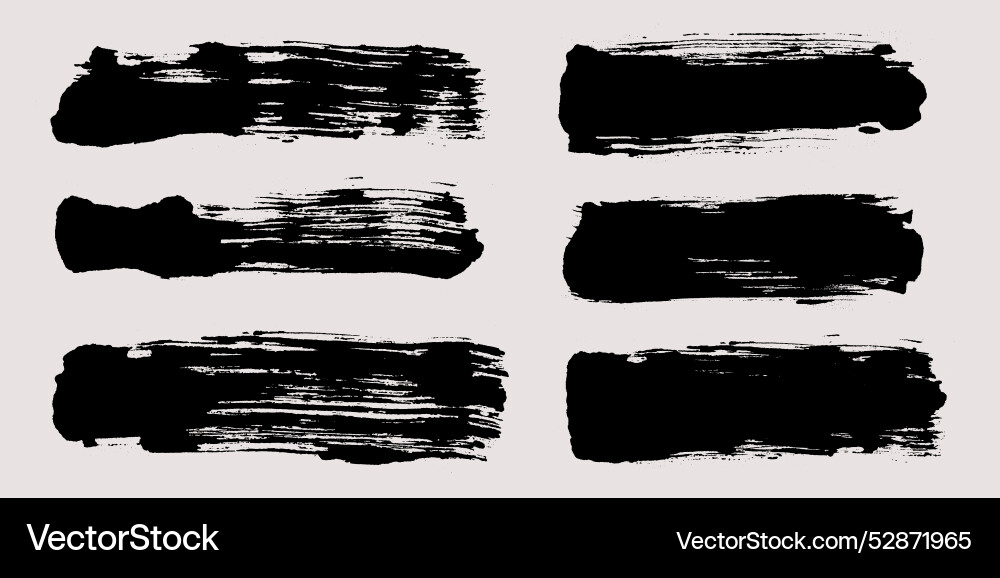 Brush strokes set of text boxes Royalty Free Vector Image