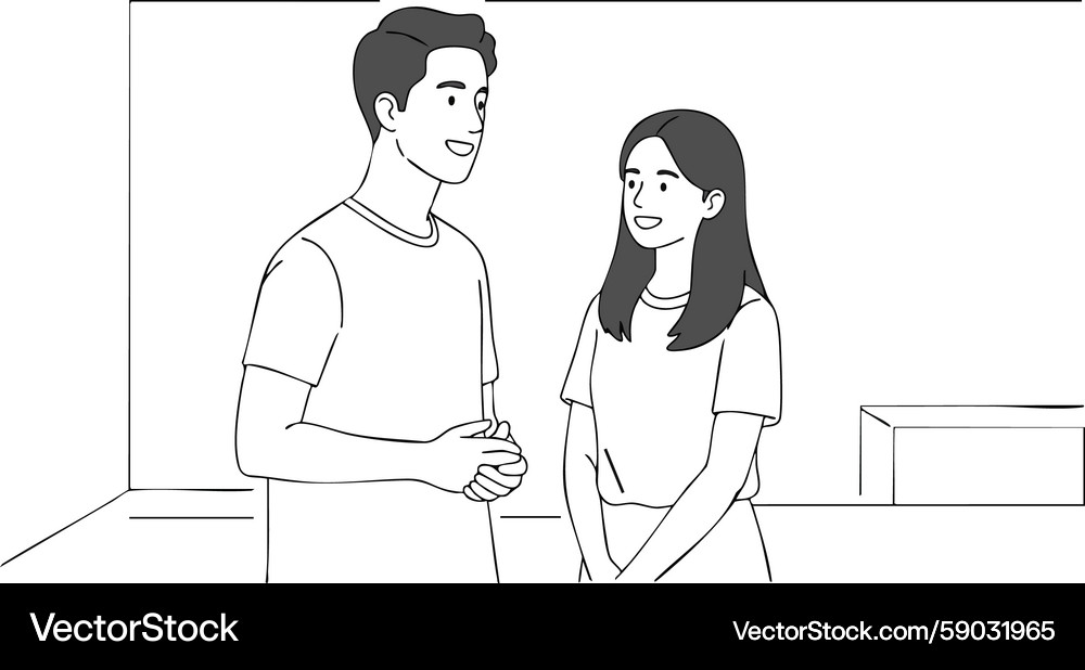 Casual Conversation Between Two People Royalty Free Vector