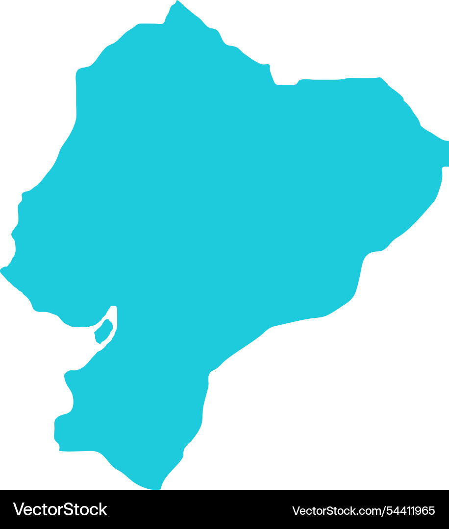 Ecuador map in blue country border Royalty Free Vector Image