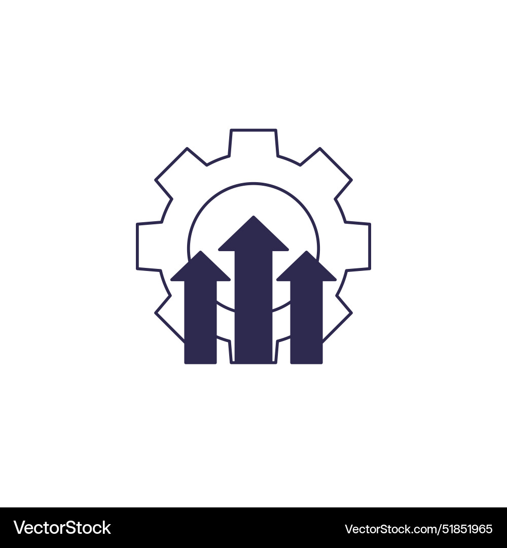 Efficiency and production growth icon on white Vector Image