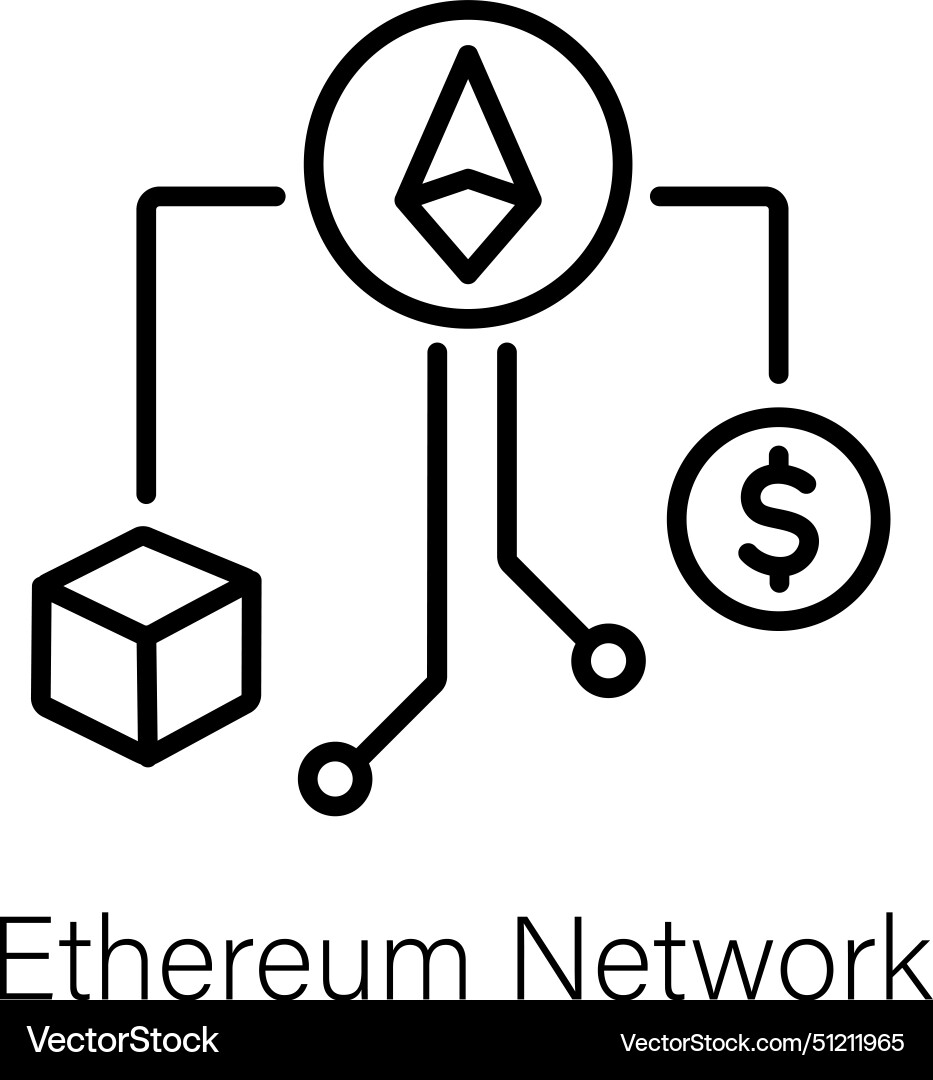 Ethereum network Royalty Free Vector Image - VectorStock