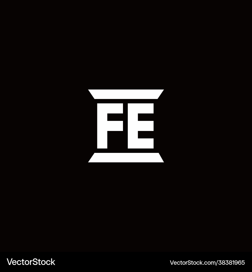 Fe logo monogram with pillar shape designs Vector Image