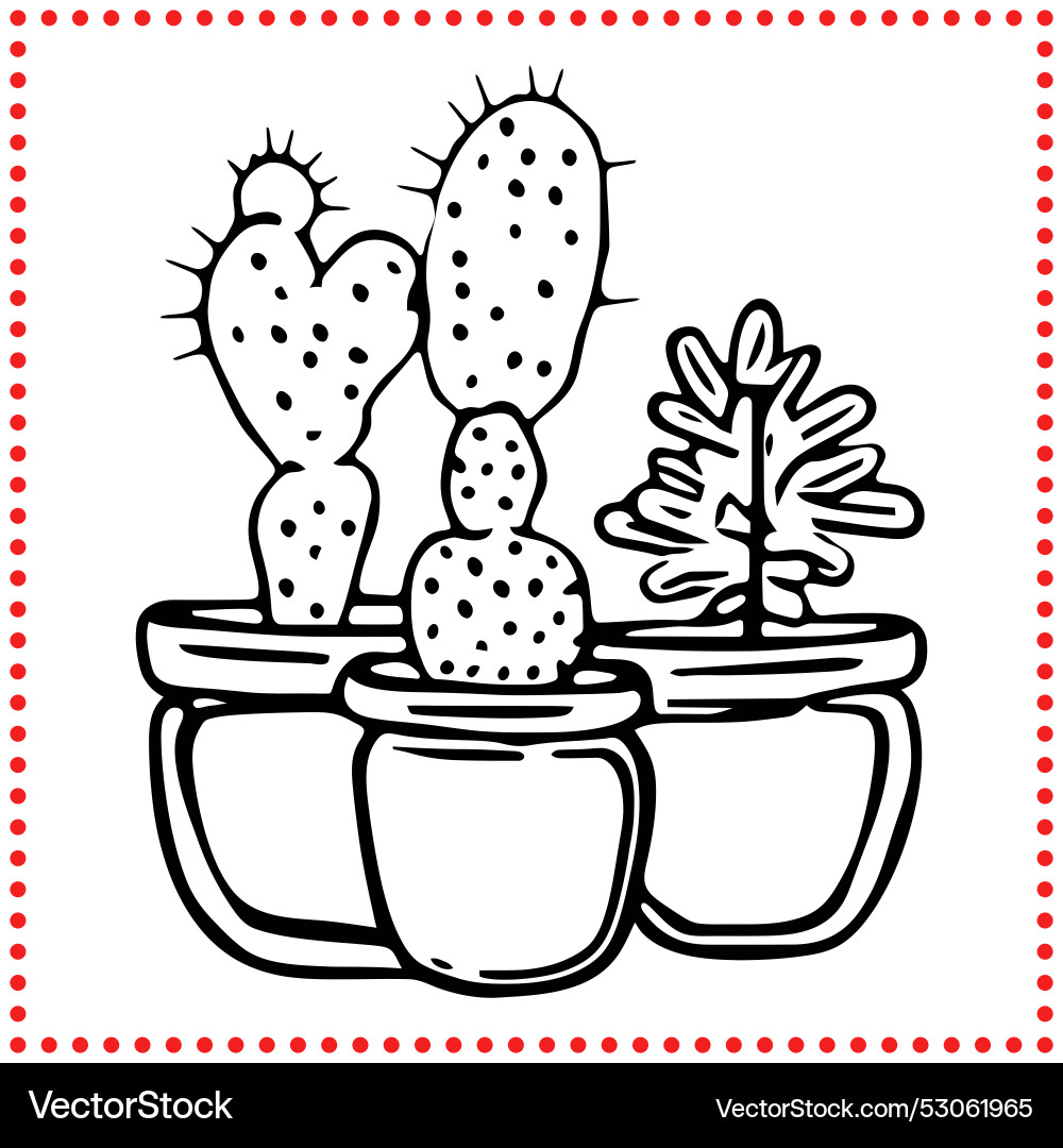 Fun and funky cactus pair perfect for unique Vector Image