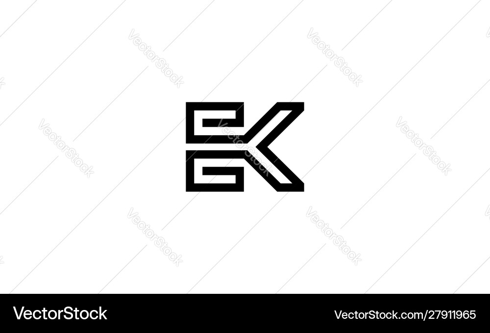 Letter e and k logo design concept Royalty Free Vector Image