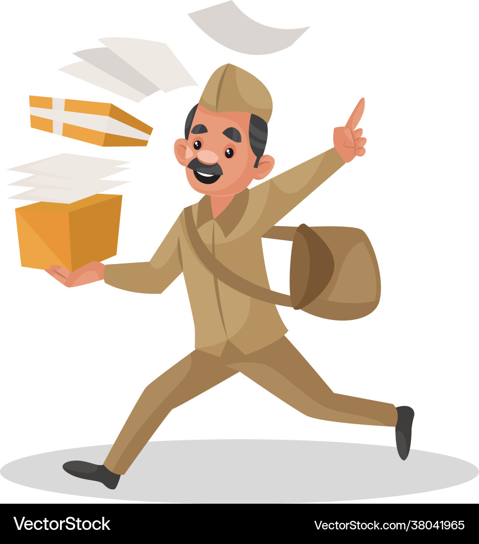 Postman cartoon character Royalty Free Vector Image