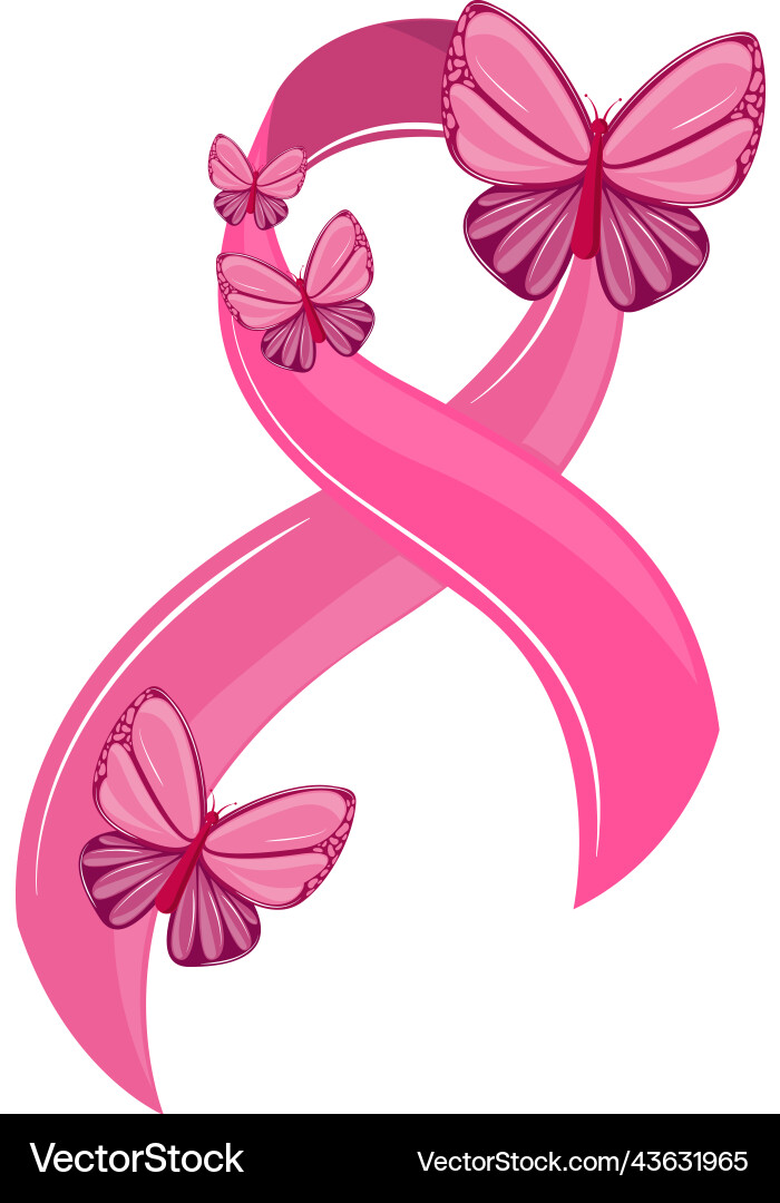 Ribbon butterflies hope Royalty Free Vector Image