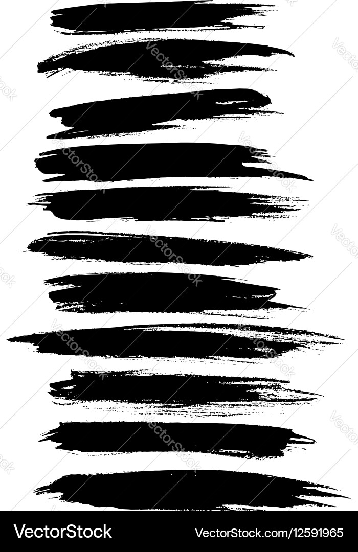 Strokes lines paint dab stripes set Royalty Free Vector