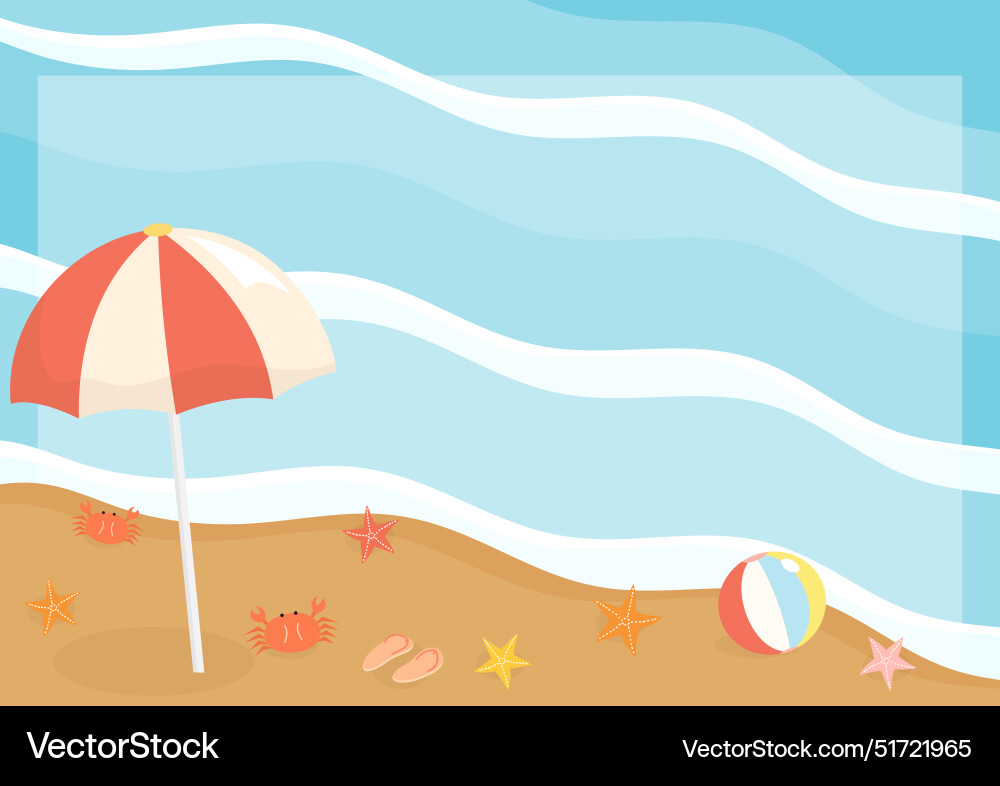 Summer sea beach frame 2 Royalty Free Vector Image