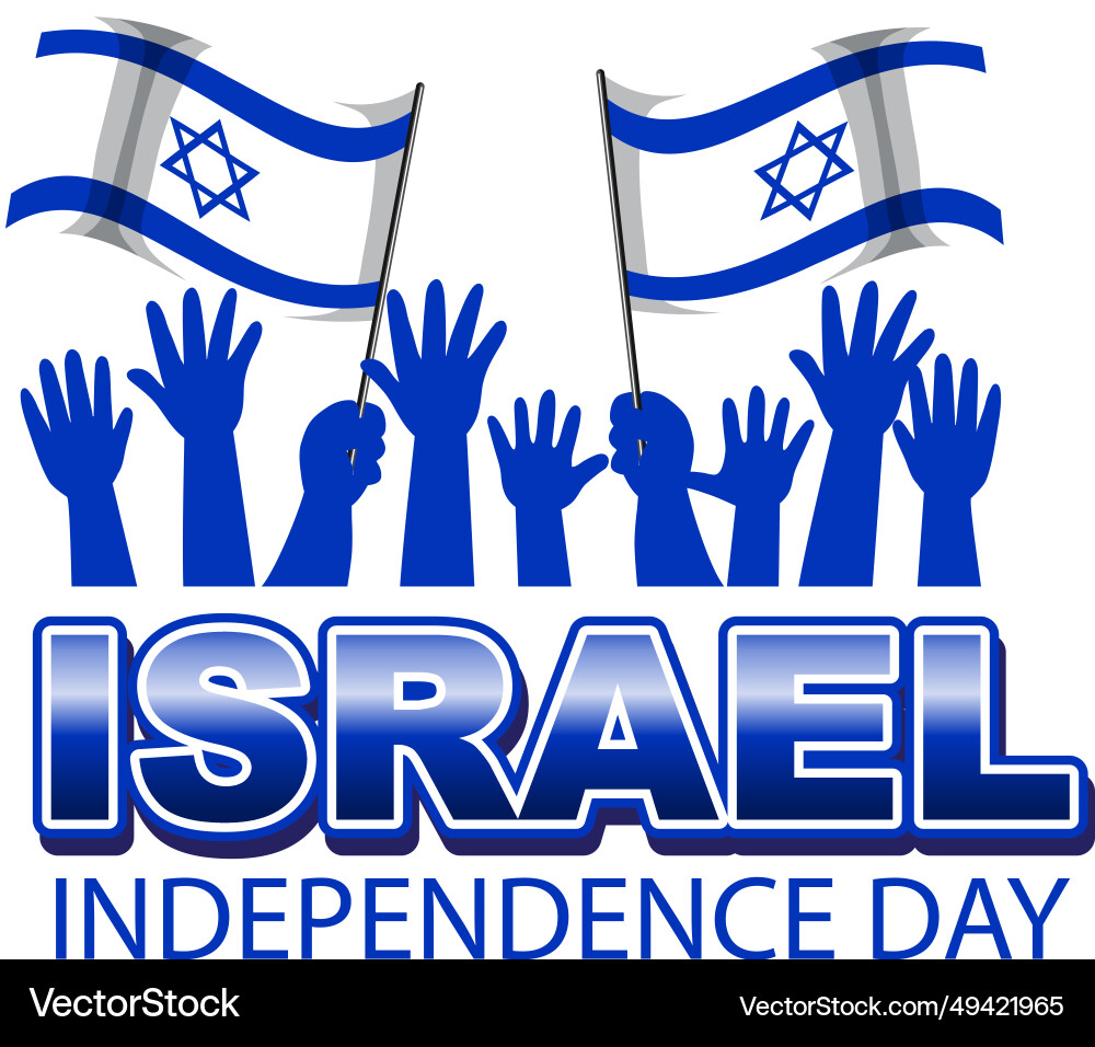Supporting israels independence day with flag Vector Image