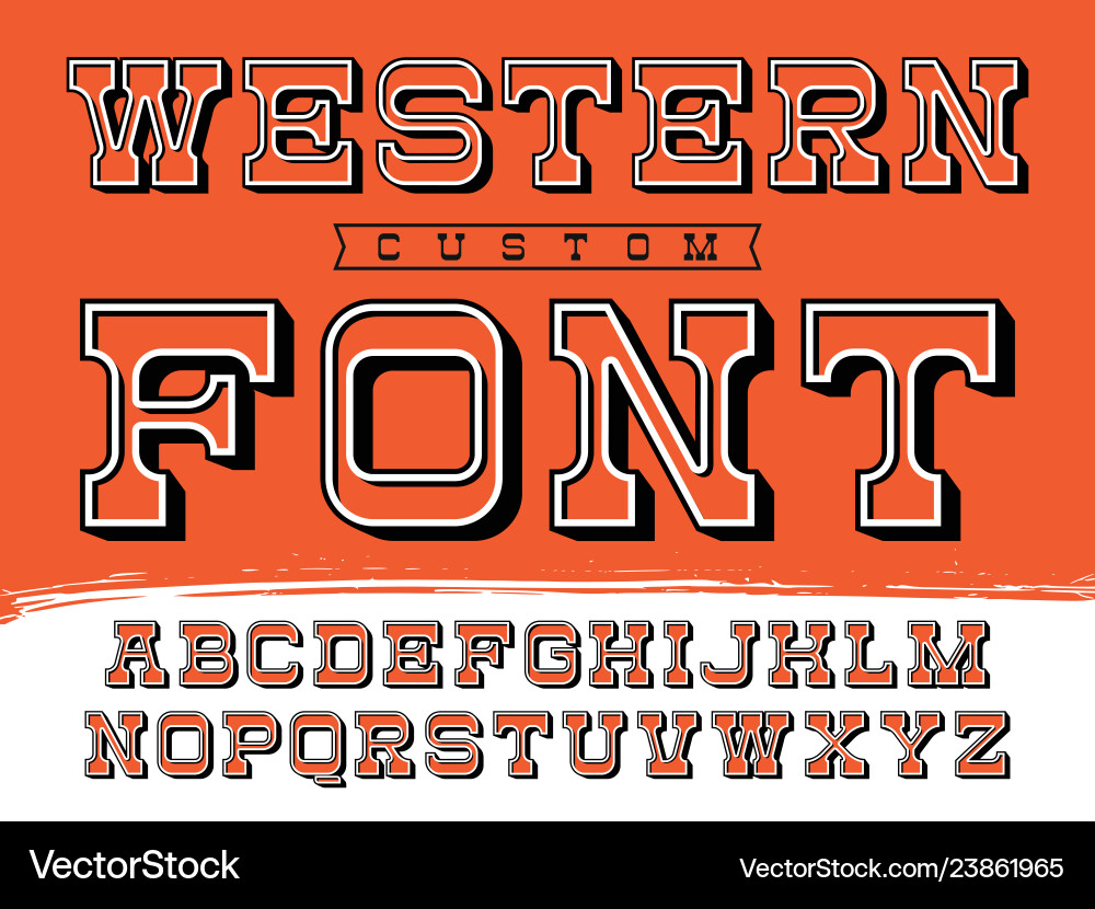 Western typeface alphabet with latin Royalty Free Vector