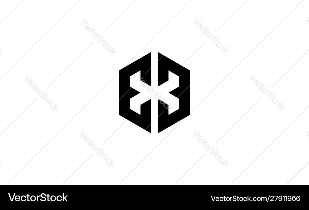 Black initial letter x b e 3 logo Royalty Free Vector Image