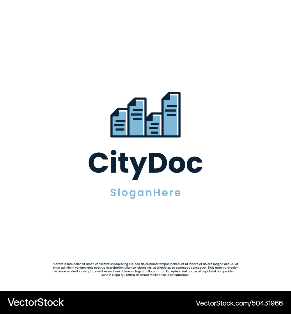 Building document logo paperwork landscape Vector Image