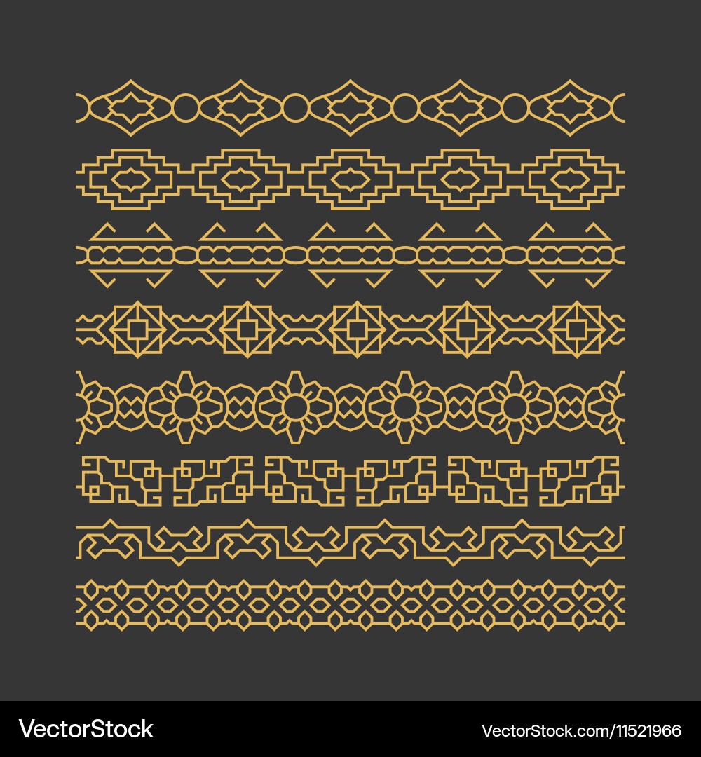 Chinese border ornaments patterns Royalty Free Vector Image