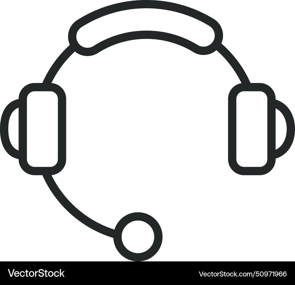 Customer support headset icon Royalty Free Vector Image