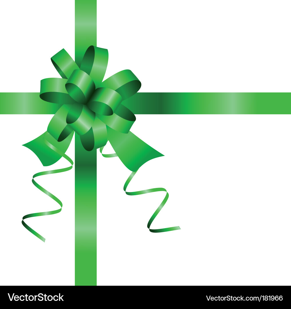 Elegant Green Ribbon Bow Royalty Free Vector Image