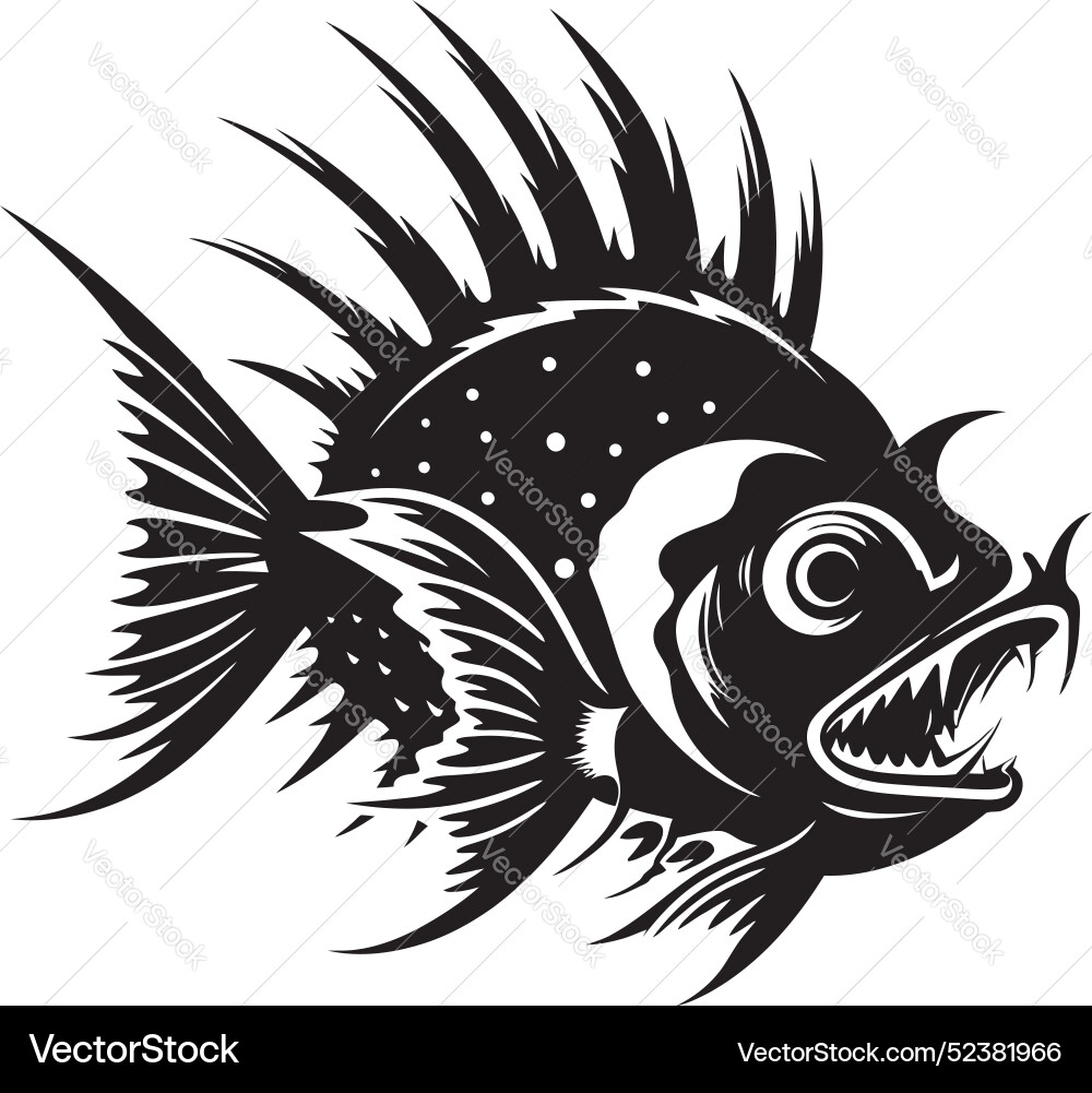 Ghastly guide evil angler logo art monstrous Vector Image