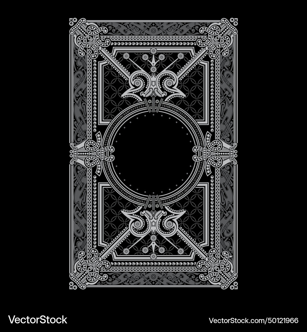 Scandinavian viking design frame in ancient Vector Image
