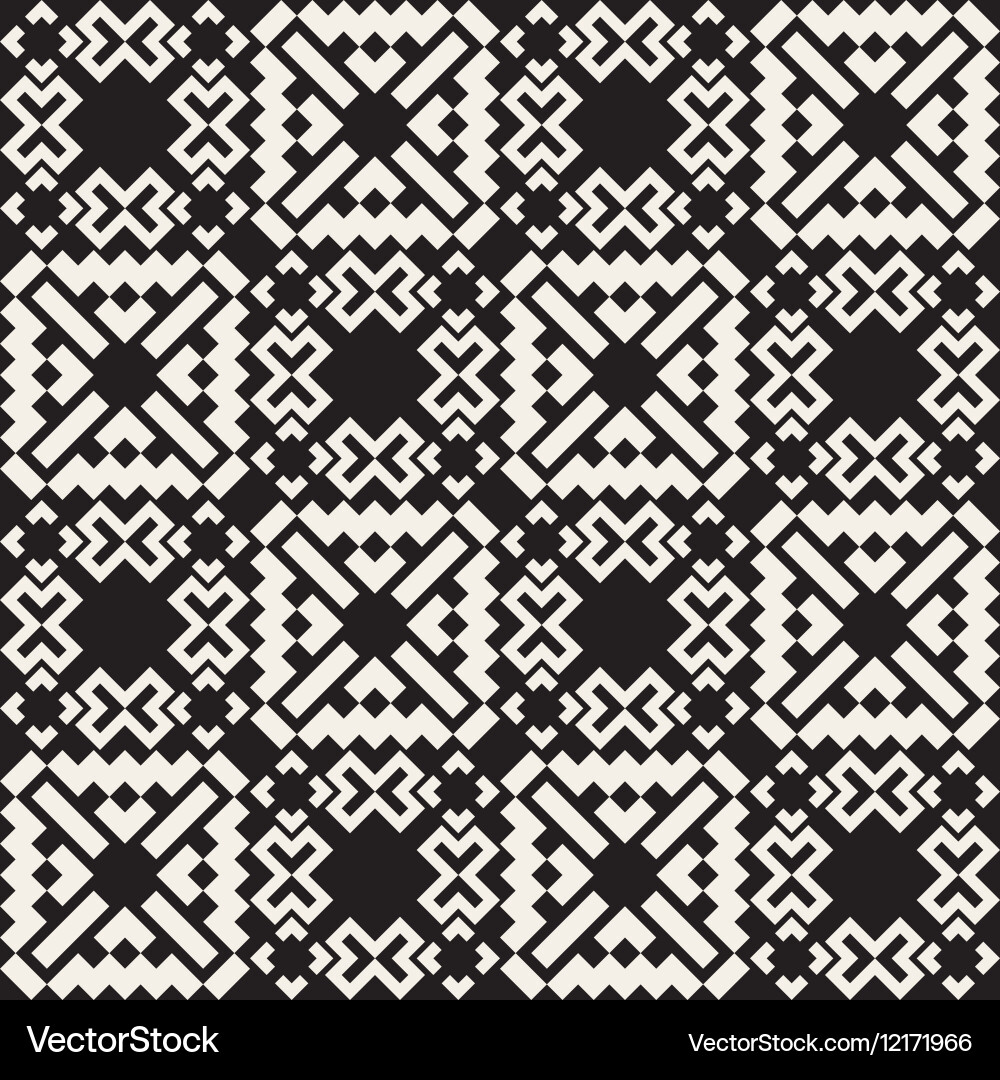 Seamless black and white simple cross Royalty Free Vector