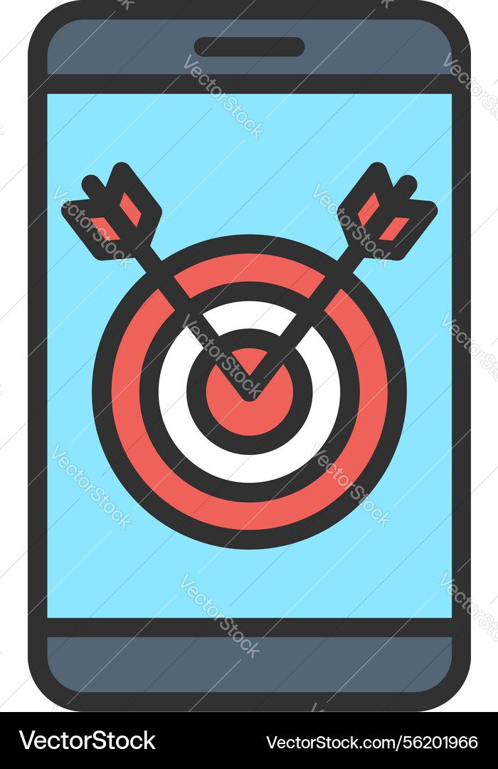 Target outline filled icon Royalty Free Vector Image