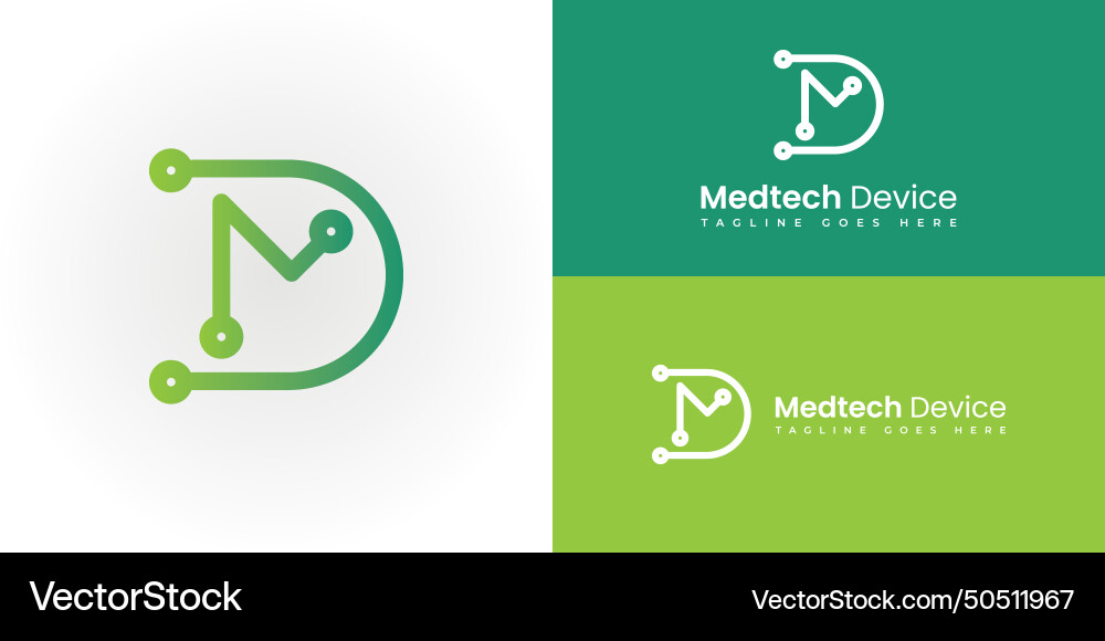 Abstract initial letter md or dm logo Royalty Free Vector