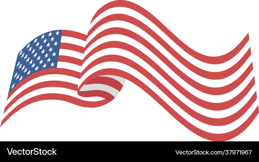 American flag wave Royalty Free Vector Image - VectorStock
