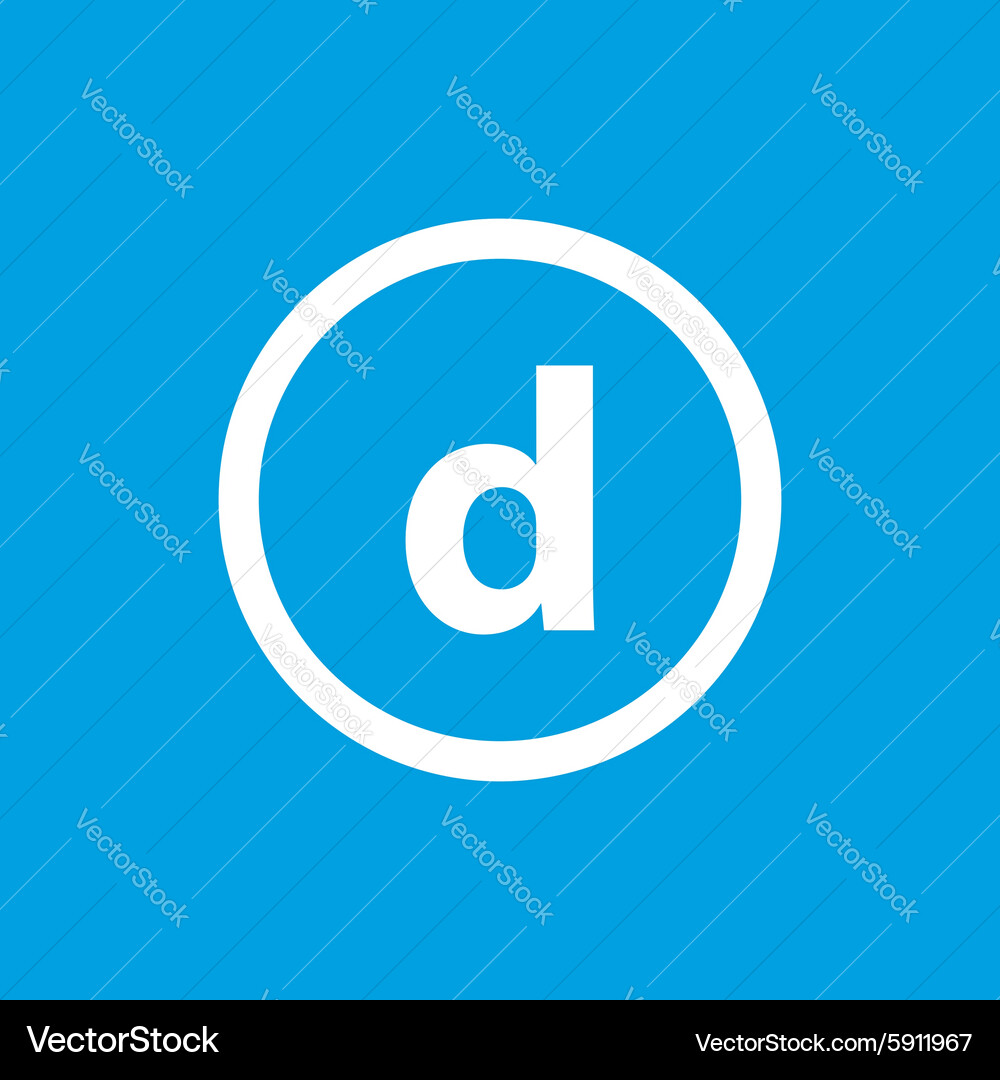 Basic font for letter d Royalty Free Vector Image