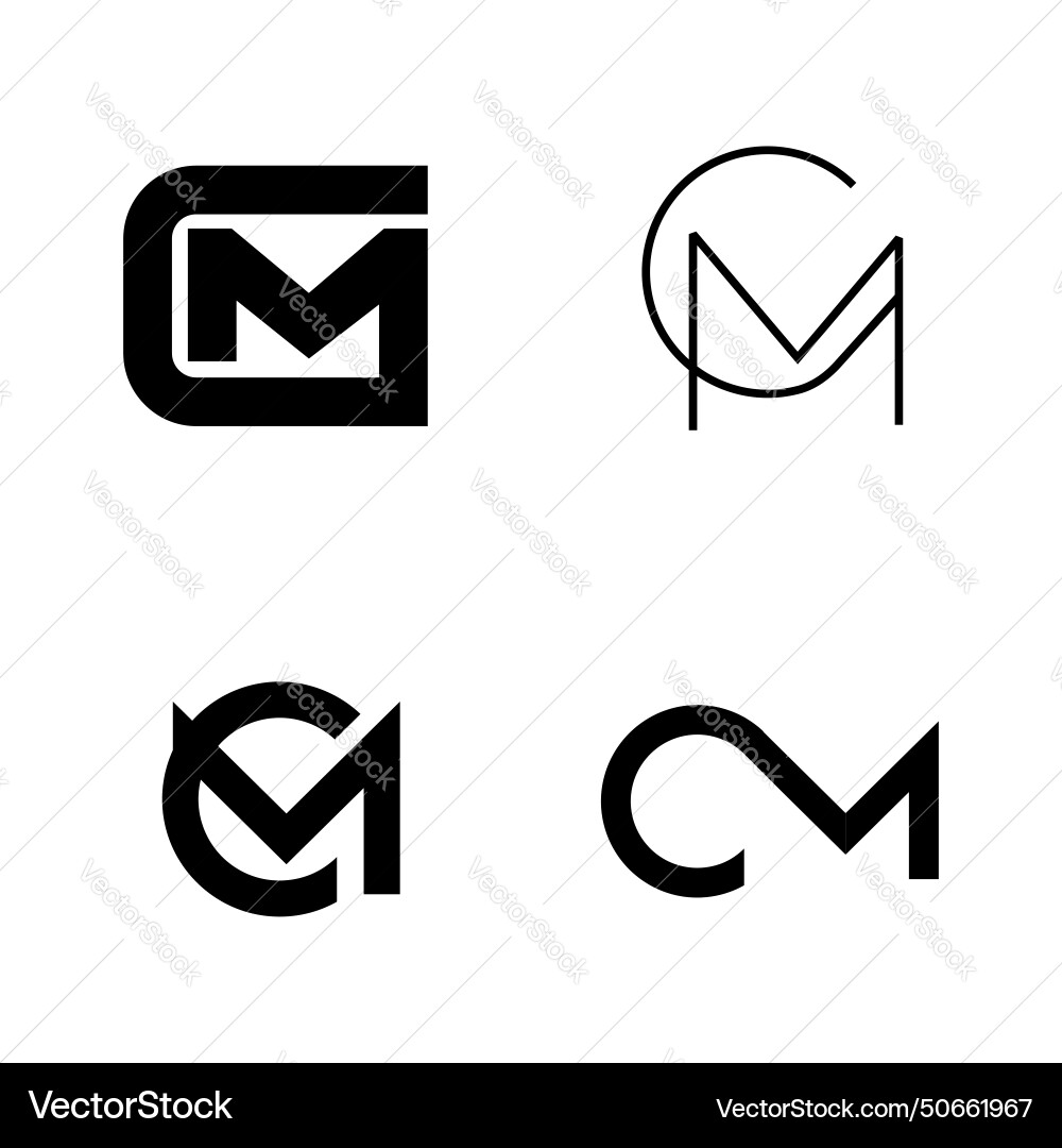 Cm monogram letter logo icon design Royalty Free Vector