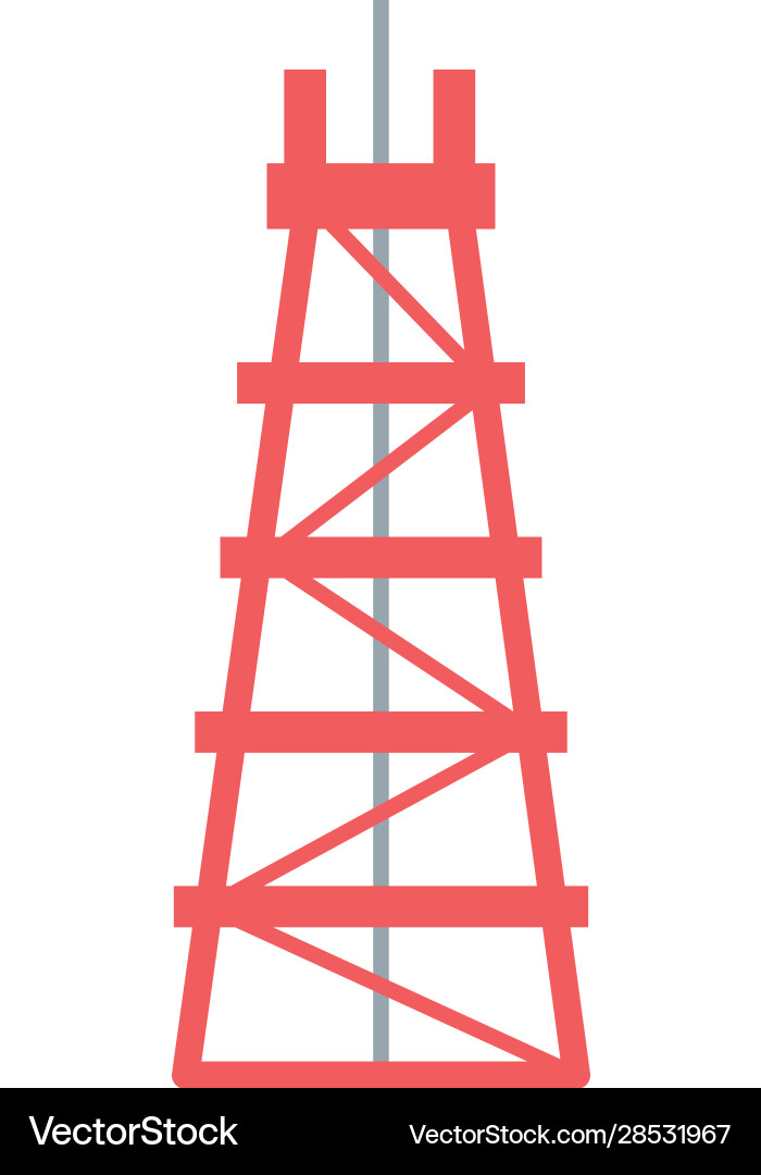 Fracking refinery tower structure industry Vector Image
