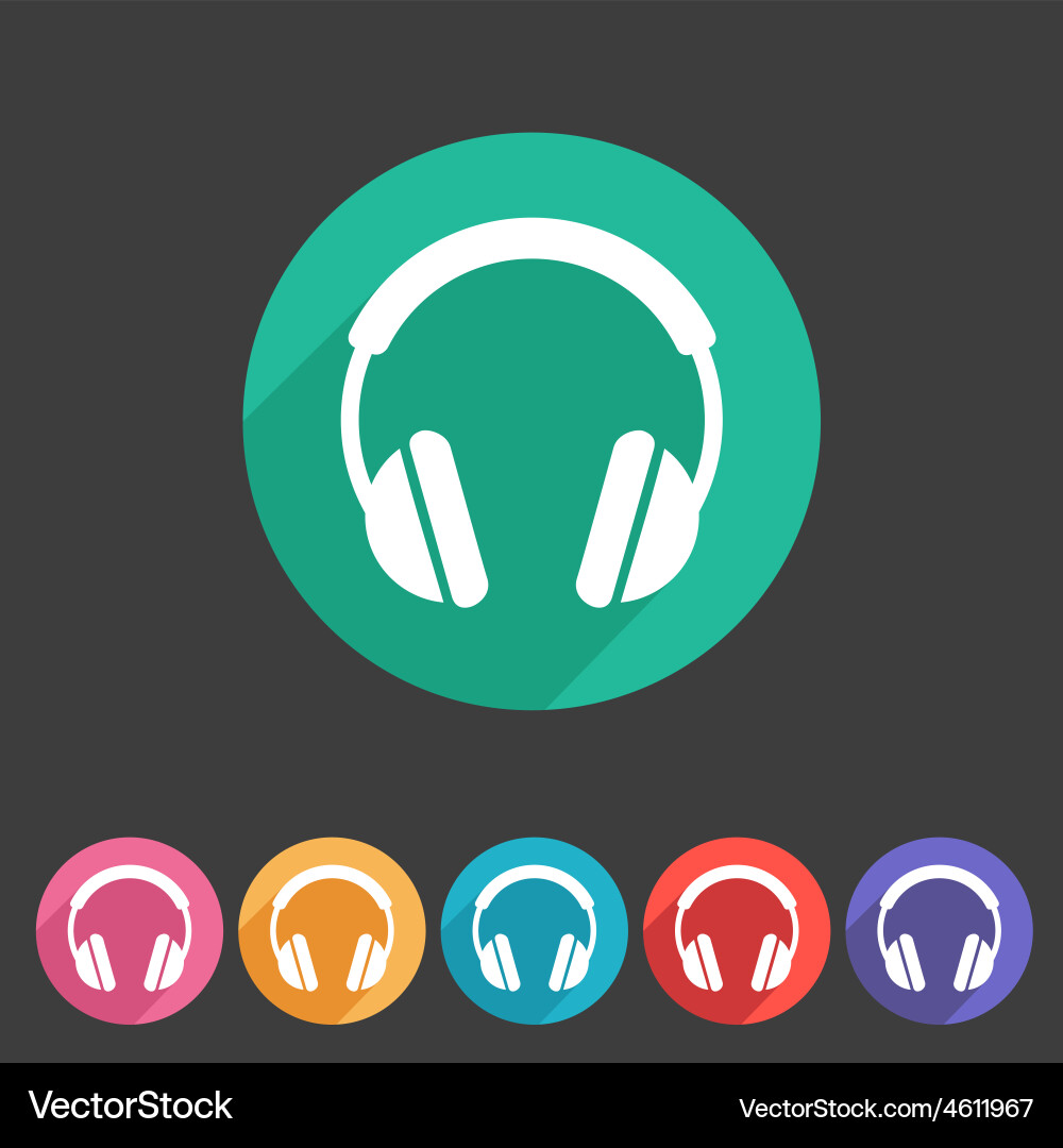 Headphone dj icon sign symbol logo label Vector Image