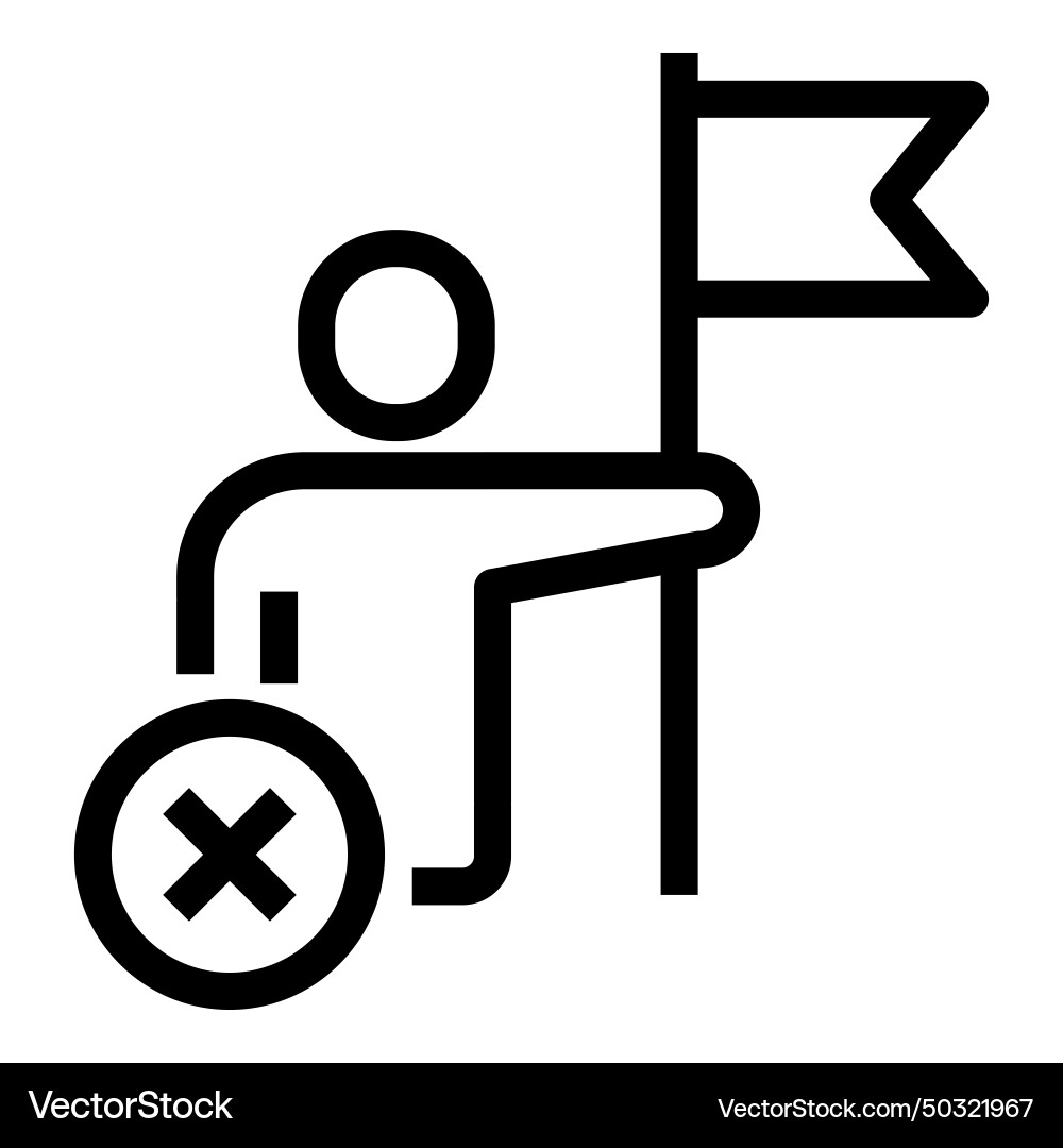 Leader remove flat icon isolated on white Vector Image