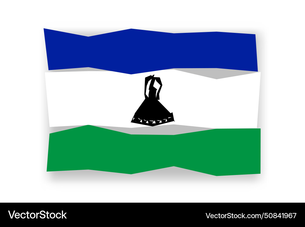 Papercut flag of lesotho Royalty Free Vector Image
