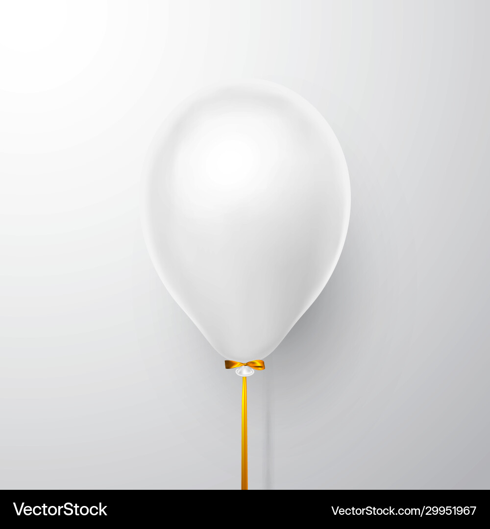 Realistic white balloon on background Royalty Free Vector