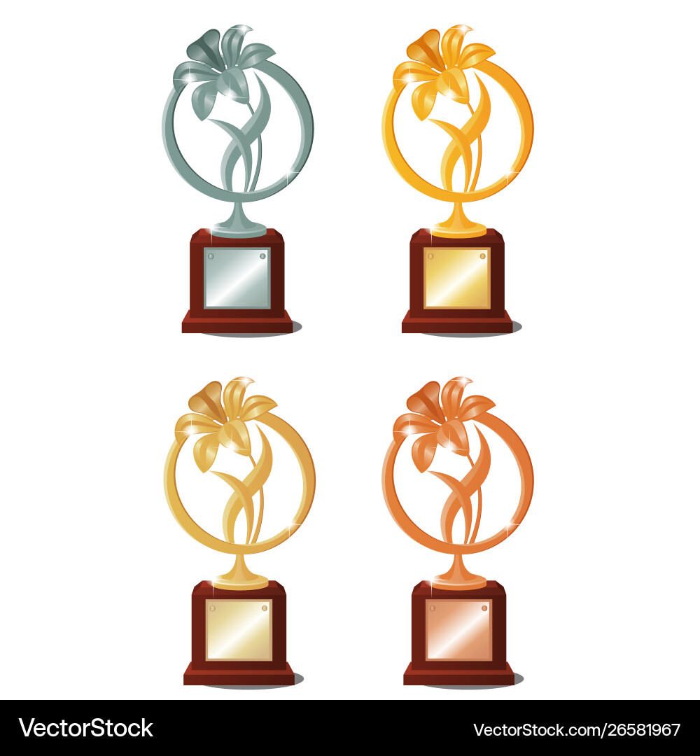 Set four awards for winning contest Royalty Free Vector