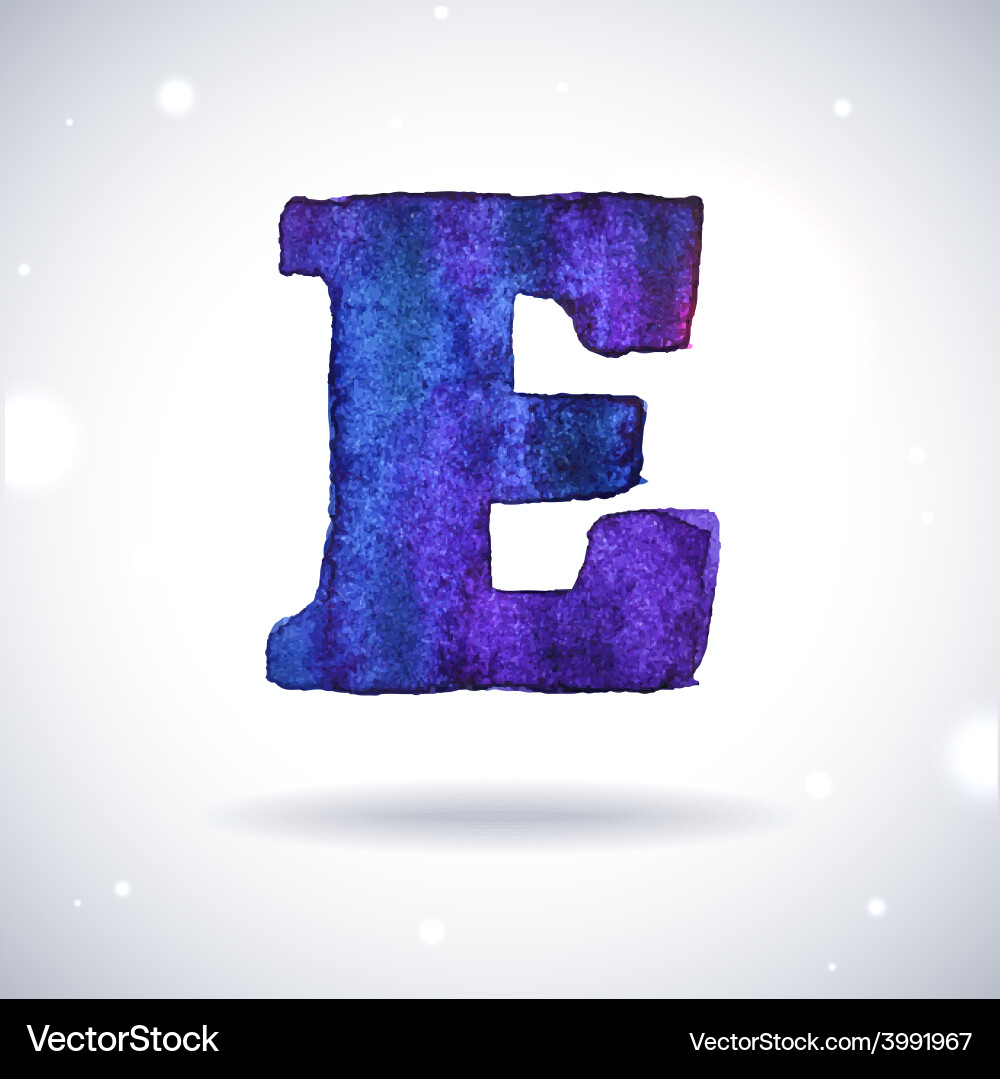 Watercolor letter e Royalty Free Vector Image - VectorStock