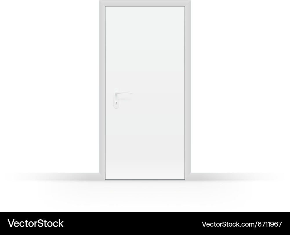 White door Royalty Free Vector Image - VectorStock