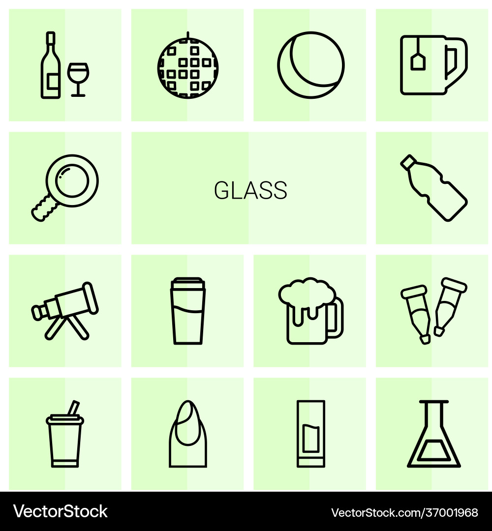 14 glass icons (37001968) – Free Vector | VectorStock
