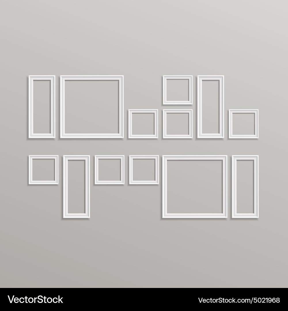 Blank picture frame template composition Vector Image