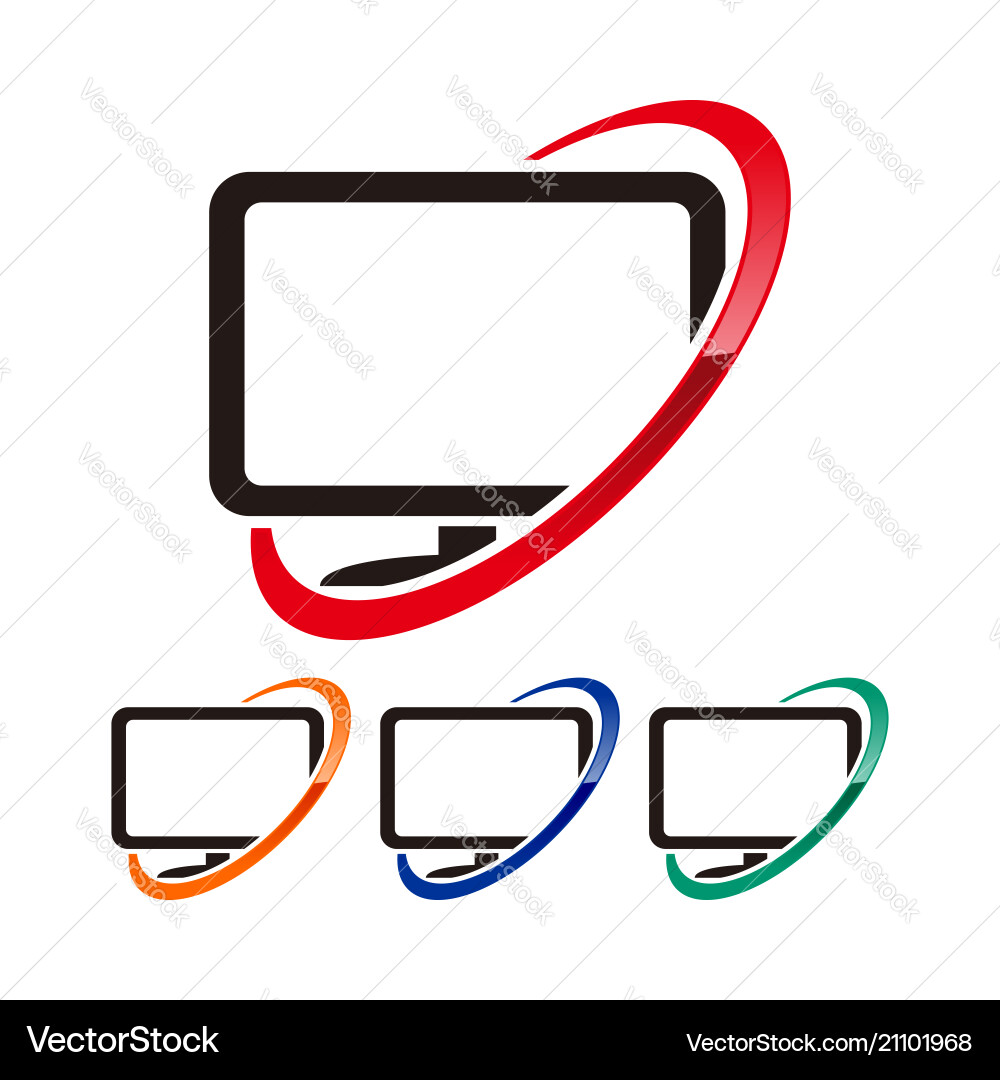 Computer network symbol logo design template Vector Image